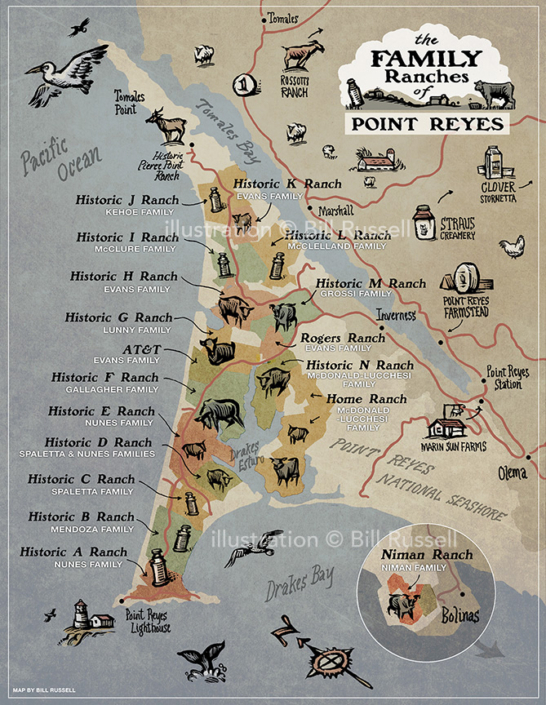 Maps by illustrator Bill Russell